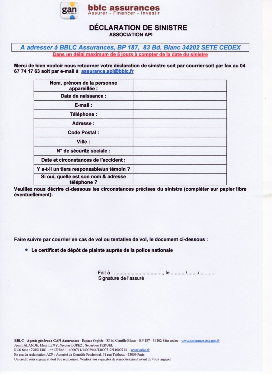 Offre Gan assurance – API ASSOCIATION